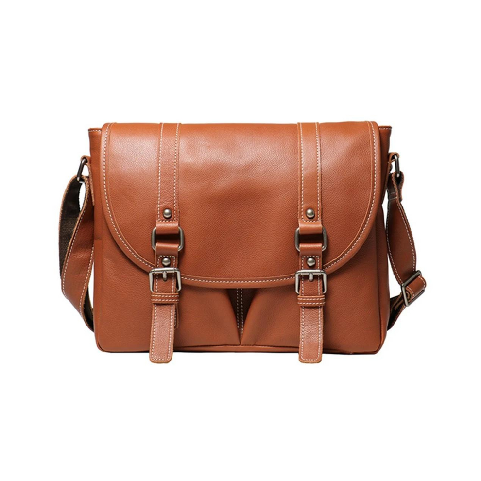 Handmade Vegetable Tanned Leather Cross Body Buckle Messenger Bag ...