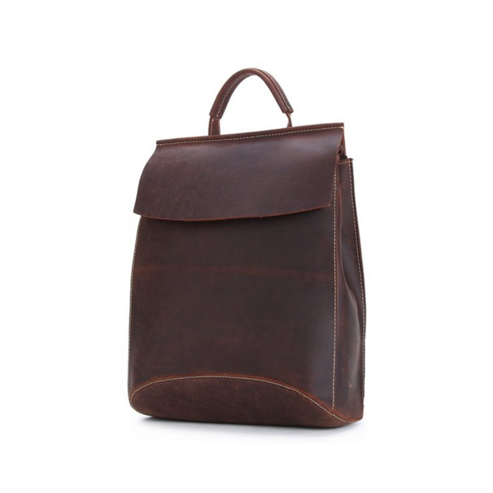Handmade Vintage Full Grain Leather Backpack -Dark Brown – Blue Sebe ...