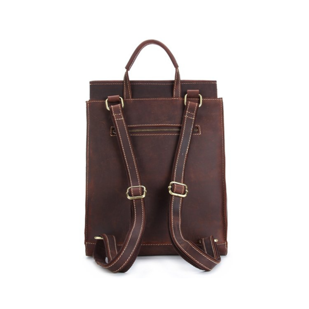 Handmade Vintage Full Grain Leather Backpack -Dark Brown – Blue Sebe ...