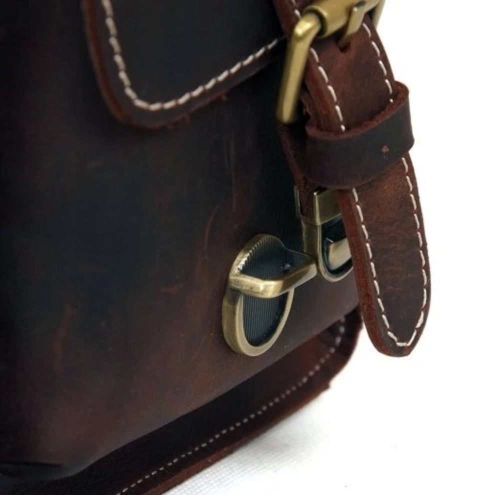 Handmade Full Grain Leather Camera Satchel – Blue Sebe Handmade Leather ...